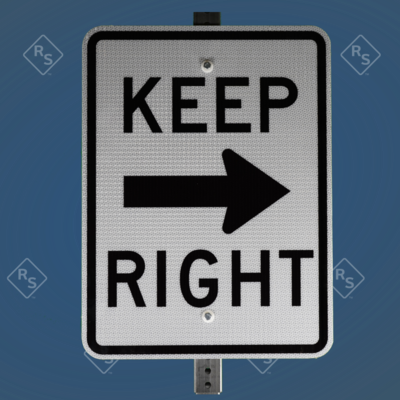 Keep Right Horizontal Arrow Signs | R4-7a | Rice Signs