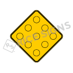 Yellow Diamond (9) Reflector Object Markers | OM1-1 | Rice Signs