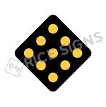 Black Diamond (9) Yellow Reflector Object Markers | OM1-2 | Rice Signs